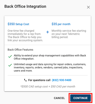 BACK OFFICE Accounting Link Integration – Tekmetric