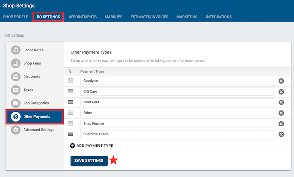 Custom Payment Methods Setup – Tekmetric