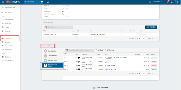 How to Access Job History – Tekmetric