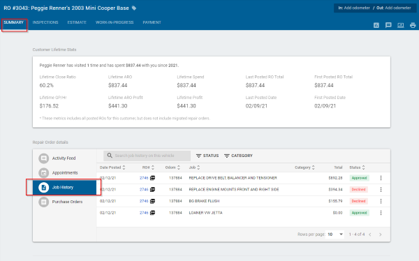 How to Access Job History – Tekmetric