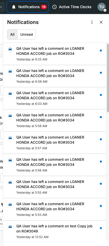Tekmetric Notifications – Tekmetric