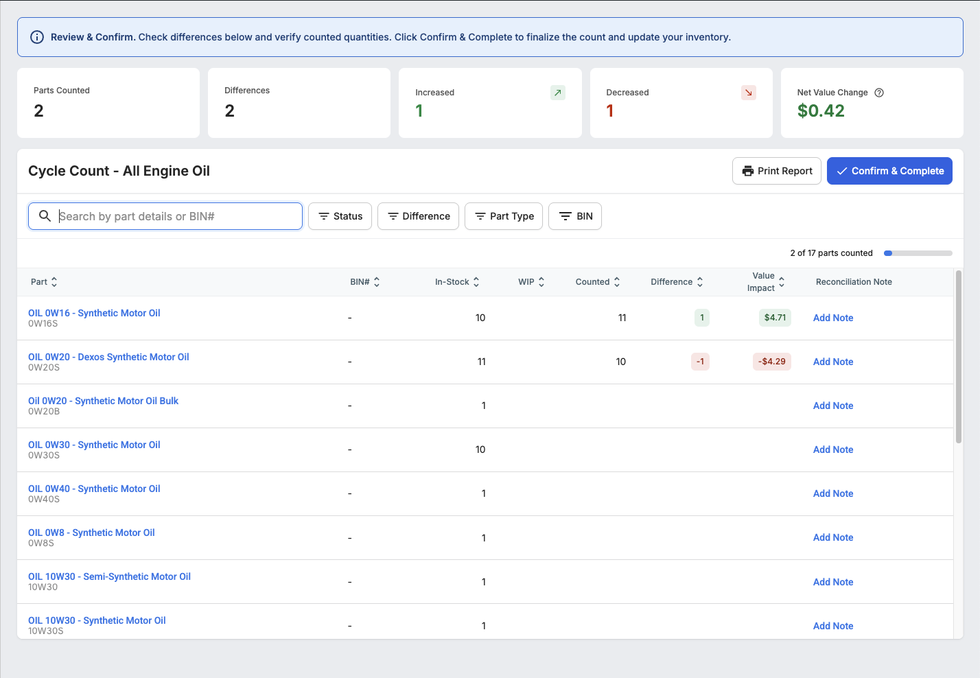 Inventory Counting – Tekmetric
