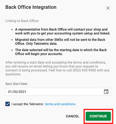 BACK OFFICE Accounting Link Integration – Tekmetric