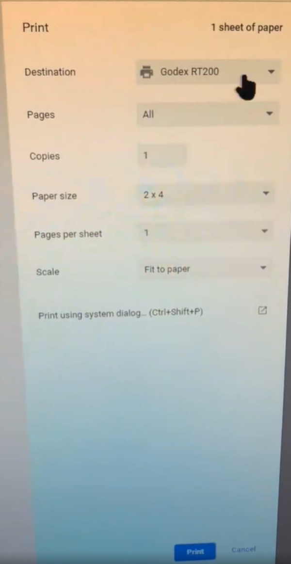 Godex Lube Sticker Printer Configuration& Troubleshooting – Tekmetric