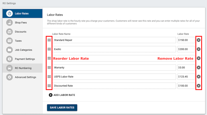 Labor Rates – Tekmetric
